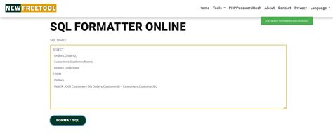 Sql Formatter Online