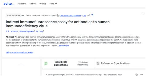 Citation Report Indirect Immunofluorescence Assay For Antibodies To Human Immunodeficiency Virus