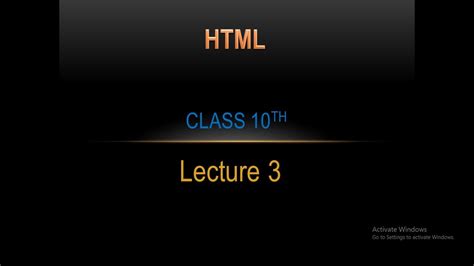 Class Th Lesson HTML Part YouTube