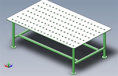 焊接台 SOLIDWORKS 2020 模型图纸下载 懒石网