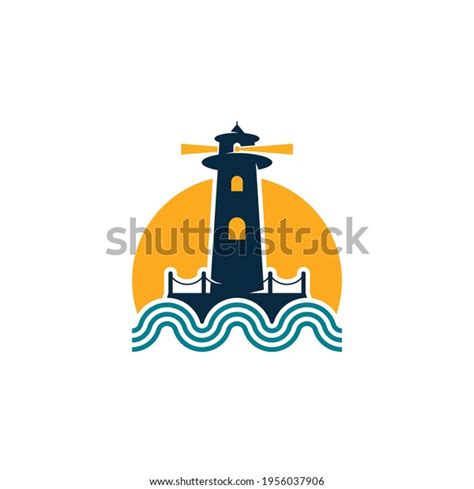 Mercusuar Logo Design Vector Illustration Creative Stock Vector