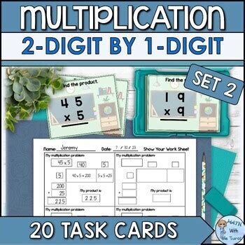Back To School Multi Digit Multiplication Task Cards Set Digit By