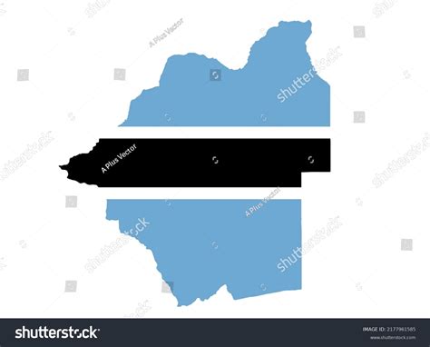 Botswana Flag On Map On Transparent Stock Vector Royalty Free 2177961585 Shutterstock