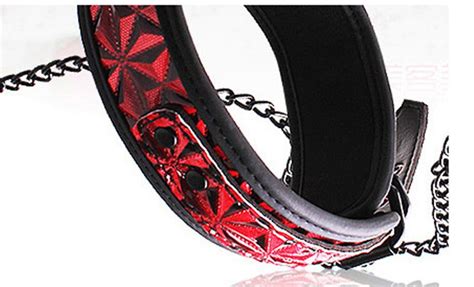 Bdsm Sex Dog Slave Collar Bondage Belt With Metal Chain In Adult Games