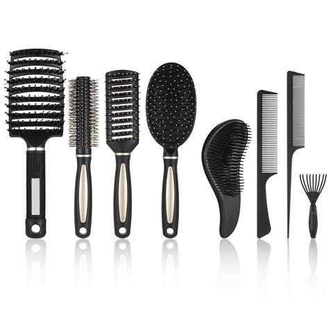 Abaima 8 In 1 Hair Brush And Comb Set For Menwomen Includes Paddle