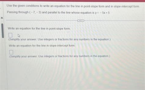 Use The Given Conditions To Write An Equation Studyx