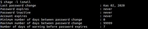 Linux Chage Command Change Password Expire Date LinuxTect