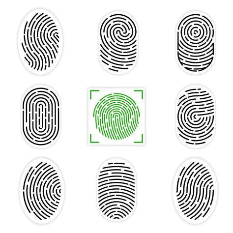 Premium Vector Set Of Vector Illustrations Of Security Fingerprint