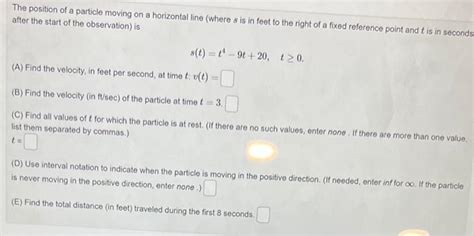 solved the position of a particle moving on a horizontal