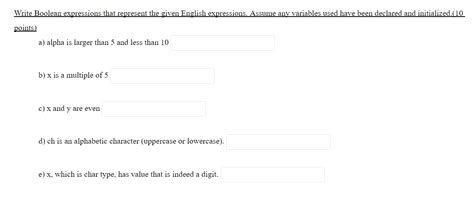 Solved Write Boolean Expressions That Represent The Given