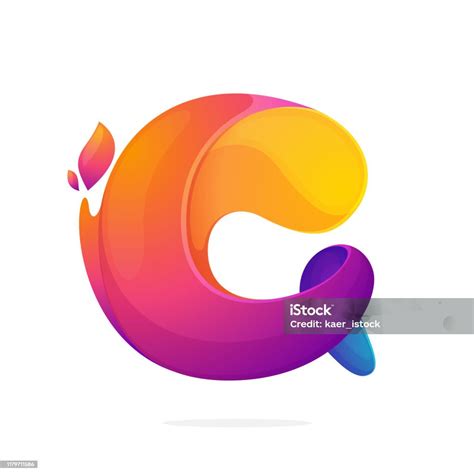 Logo Huruf C Yang Terdiri Dari Api Menyala Ilustrasi Stok Unduh