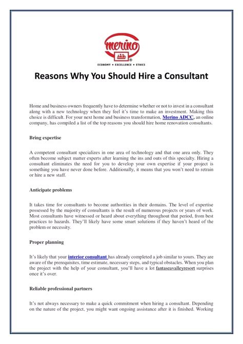 Ppt Reasons Why You Should Hire A Consultant Powerpoint Presentation