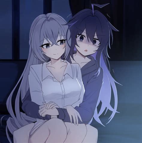 Bronya And Seele Watching A Horror Movie Together By Lix R