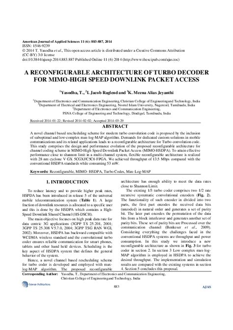 pdf a reconfigurable architecture of turbo decoder for mimo high
