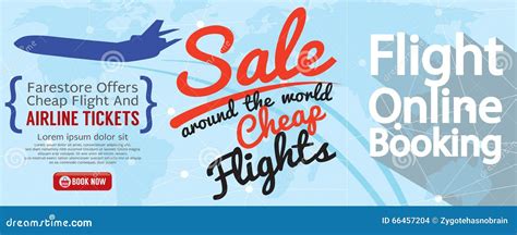 Flight Online Booking For Sale 1500x600 Banner Stock Vector