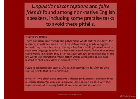 False Friends English Esl Powerpoints