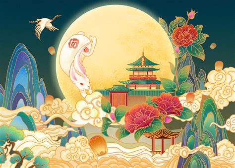 中秋花好月圆孤囍 站酷zcool