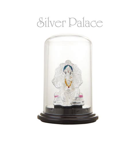Dagdusheth Ganpati Idol In Pure Silver Divine T In Air Proof Acrylic