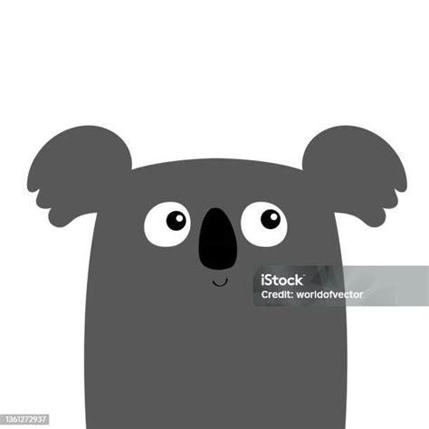 귀여운 코알라 곰 가와이이 만화 캐릭터 재미있는 머리 얼굴 해피 발렌타인 데이 아기 인사말 카드 템플릿 노트북 커버 티셔츠 흰색