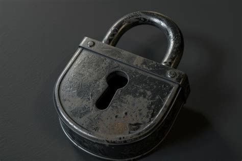 Premium Photo Black Padlock With Keyhole On Side