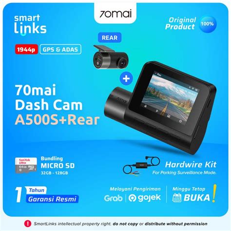 Jual 70mai Dash Cam Pro Plus A500S 1944P GPS ADAS REAR SET Shopee Indonesia