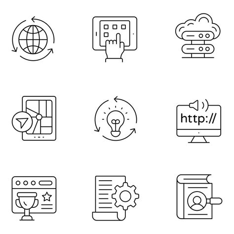 SEO And WEB Thin Line Icons Vector Art At Vecteezy