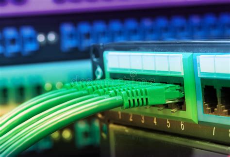 Network Switch And Ethernet Cables Stock Image Image Of Date Data 56583753