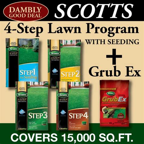 Damblys Garden Center Scotts 4 Step Lawn Program Seeding With Grubex 15 000 Sqft