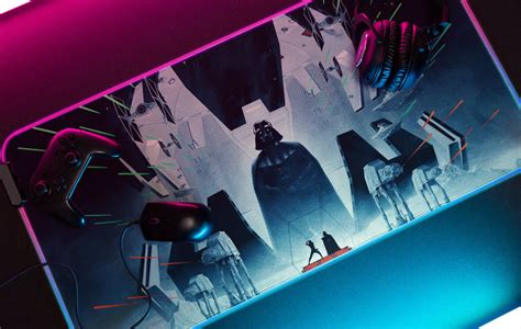 Darth Vader LED Gaming Mouse Pad Lightsaber RGB Desk Mat Etsy