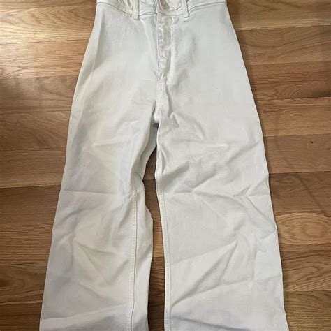 Zara High Waisted Sailor Straight Jeans Wore Once Depop