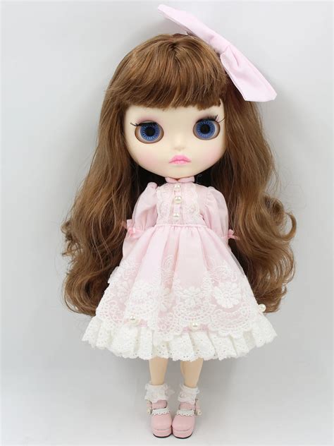 Neo Blythe Кукла со кафеава коса бела кожа мат слатко лице и Custom Заедничко тело This Is