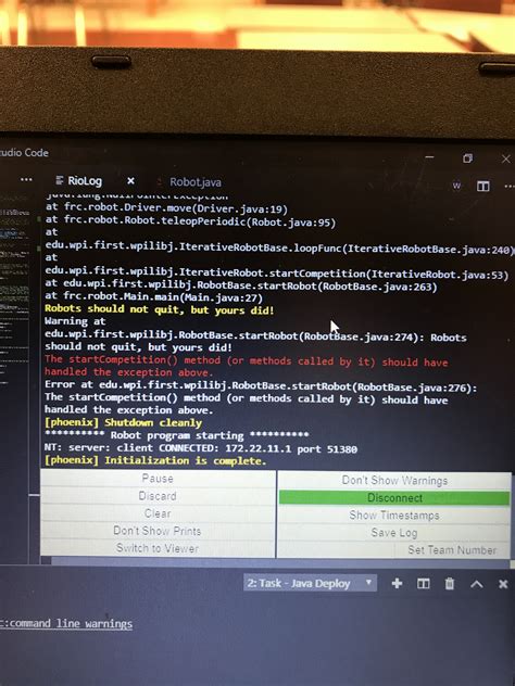 Startcompetition Method Runtime Error Java Chief Delphi