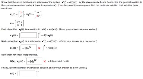 Solved Show That The Given Functions Are Solutions Of The