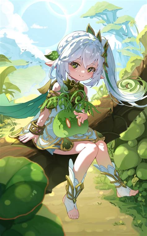 Slime And Nahida Genshin Impact Drawn By Wangman Danbooru
