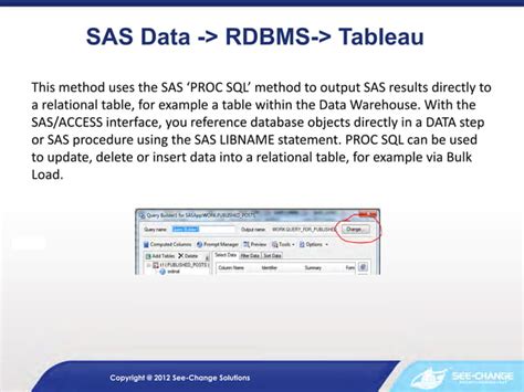 sas tableau integration pdf databases computer software and applications