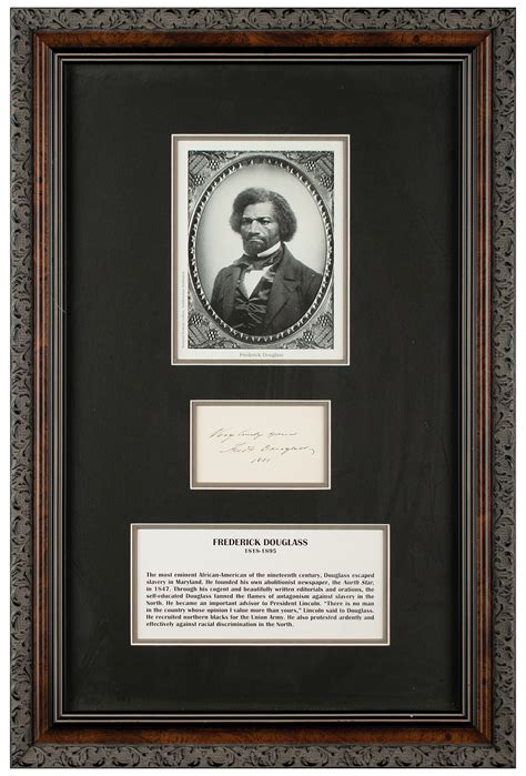 Frederick Douglass Signature Rr Auction