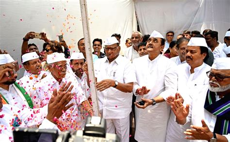 New Delhi Ncp Chief Sharad Pawar With Partys Newly Elected President