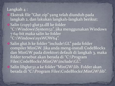 Instalasi OpenGL GLUT PPT