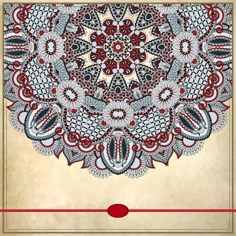 Design de círculo de flores em fundo grunge enfeite de renda