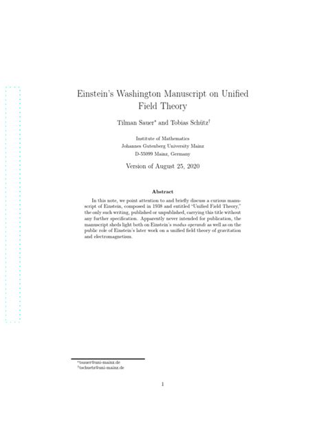 Unified Field Theory Pdf Axiom Theory