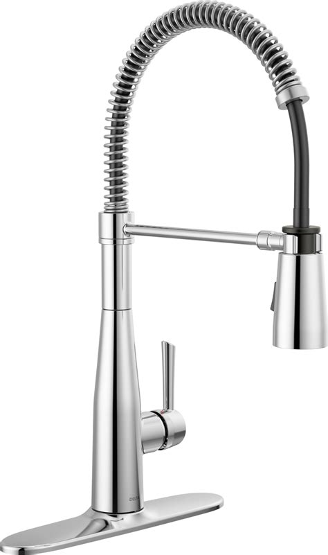 Single Handle Pull Down Spring Kitchen Faucet In Chrome 9613 Dst