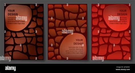 Vector Red Cover Set Stone Texture Background Stock Vector Image And Art