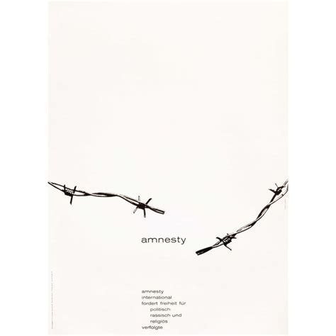 1980s German Amnesty International Poster Barbed Wire Amnesty