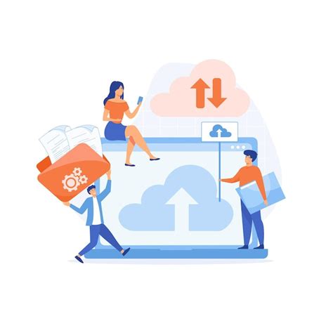 Premium Vector Cloud Server Storage Concept Team Administrator And