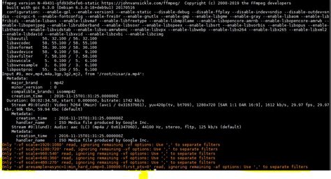 Ffmpeg Read Ignoring Remaining Vf Options Use To Separate