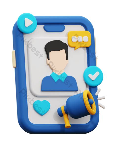 ภาพไอคอนอินฟลูเอนเซอร์ 3 มิติ เทมเพลต แบบ Psd ดาวน์โหลดฟรี Pikbest