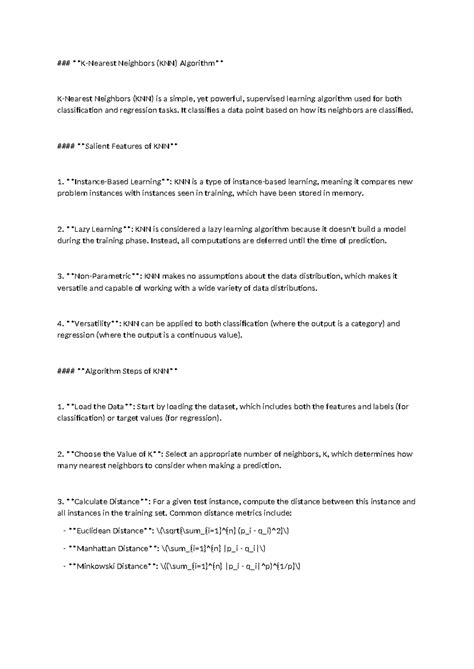 Knn Algorithm Machine Learning Supervised Learning K Nearest