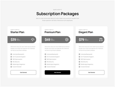 62 Elementor Pricing Table Sections