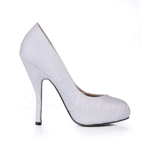 Womens Leatherette Stiletto Heel Closed Toe Platform Pumps 047017003