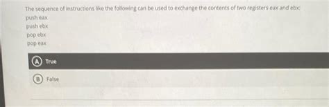 Solved What Will Be The Value Of Eax When The Following